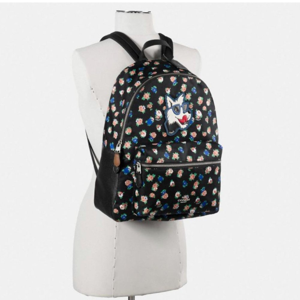 Coach Mini Charlie Tea Rose Floral Print - Gem